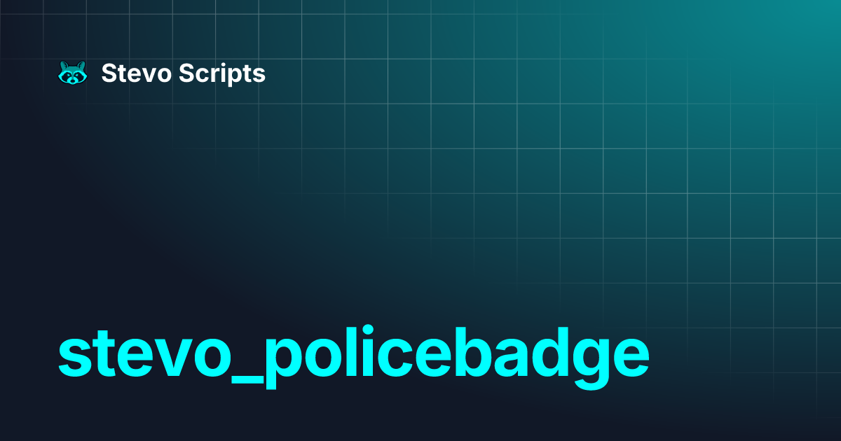 stevo_policebadge | Stevo Scripts